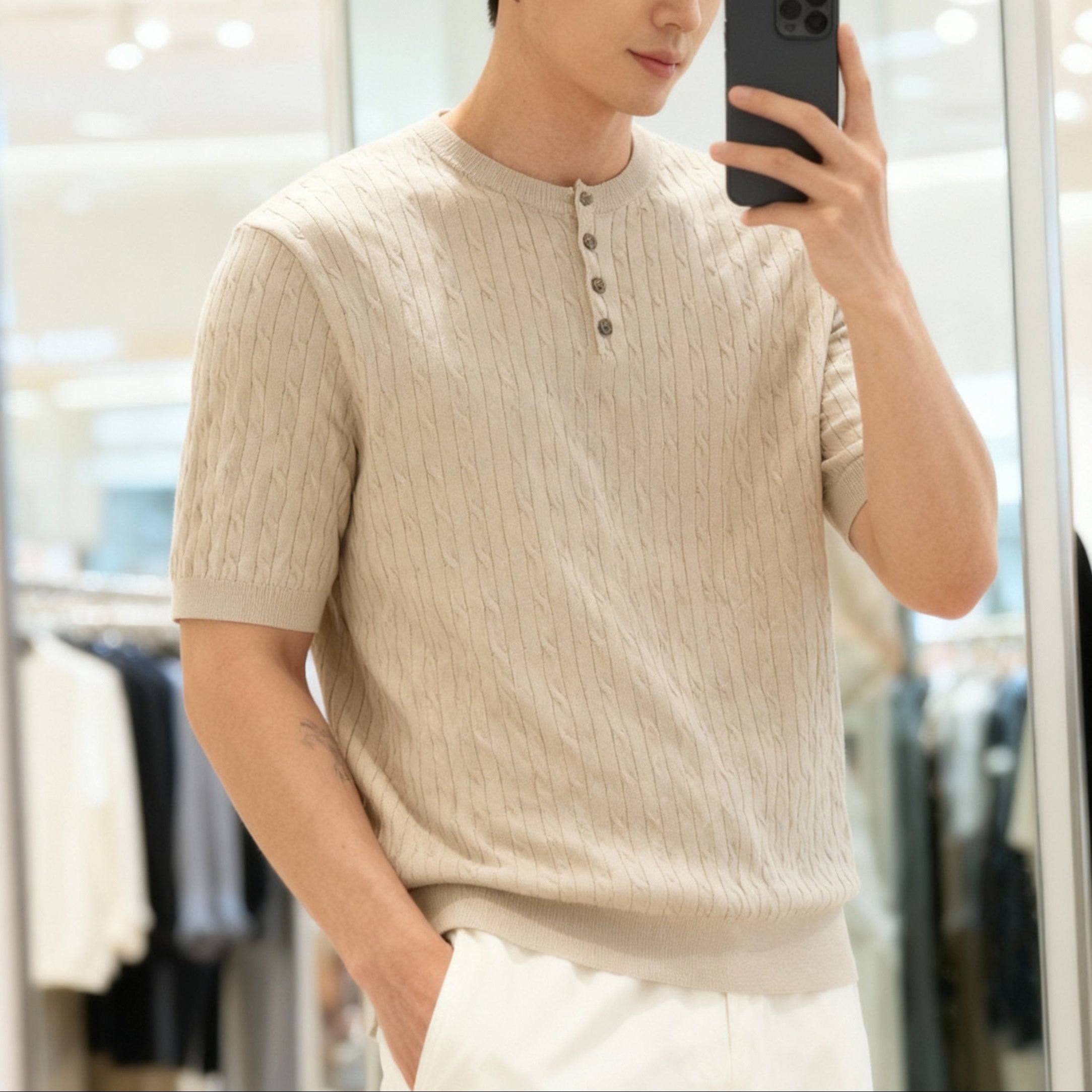 ハーフケーブルニット（2COLOR）CT1147 – CLASS