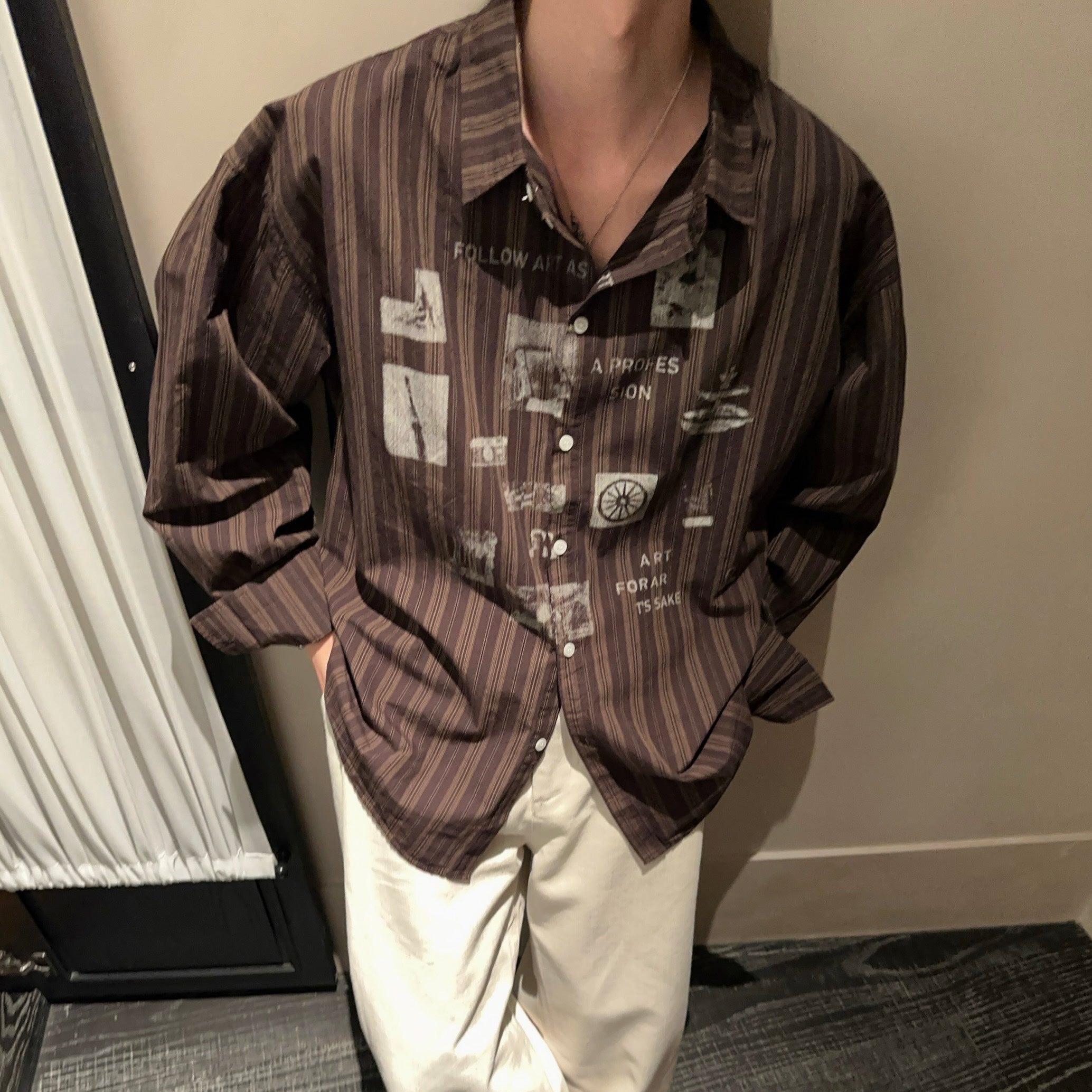 プリントストライプシャツ（2COLOR）CT1156 – CLASS