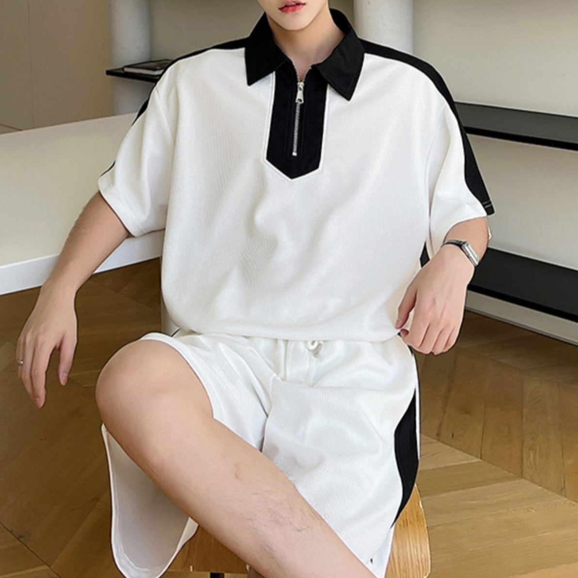 ハーフジップモノトーンセットアップ（2COLOR）CS1012 – CLASS